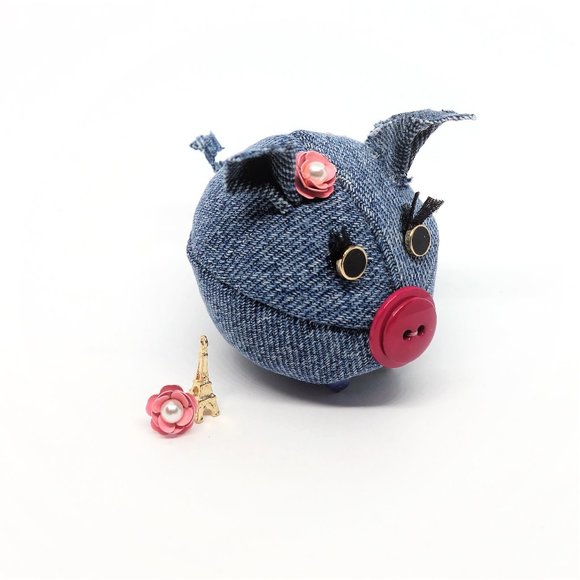 The Crafty Hobbit | Accents | Potbelly Pig Collectible Handmade Denim ...